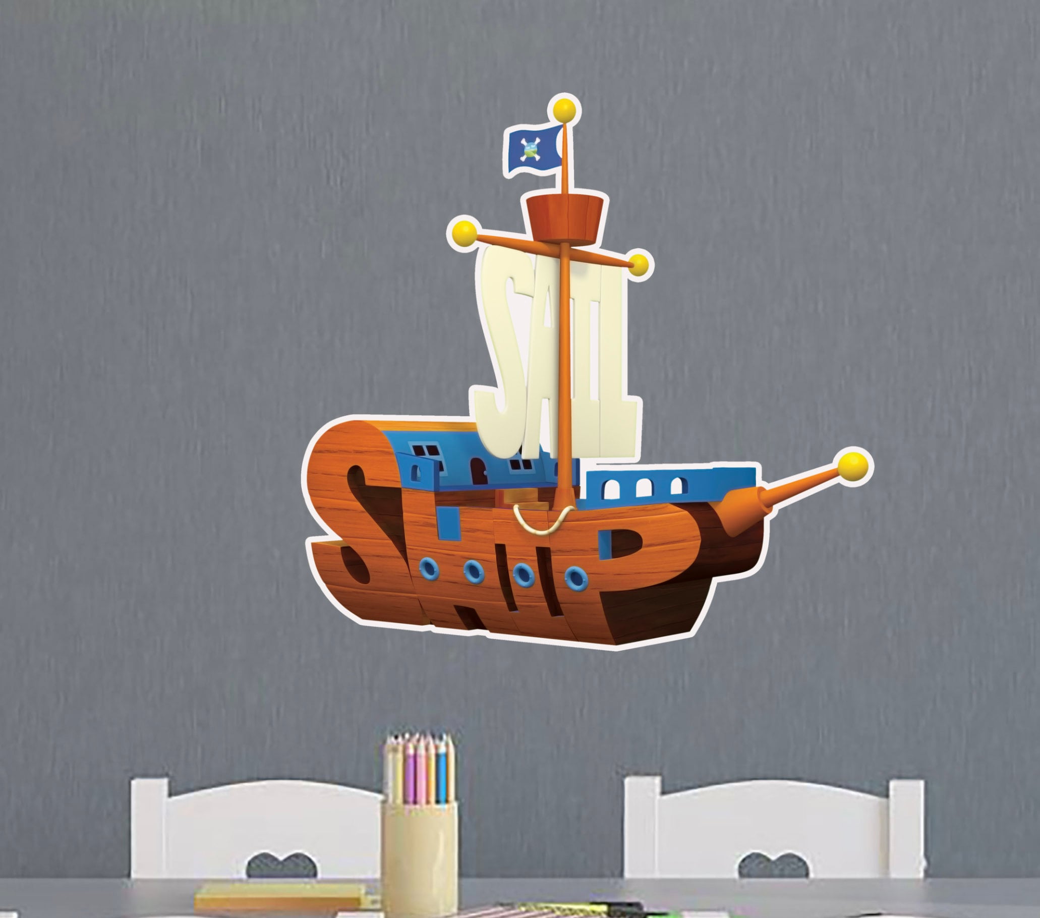 PBS Kids WordWorld Pirate Ship Wall Decal Removable Etsy PBS Kids WordWorld Pirate Ship Wall Decal Removable Etsy