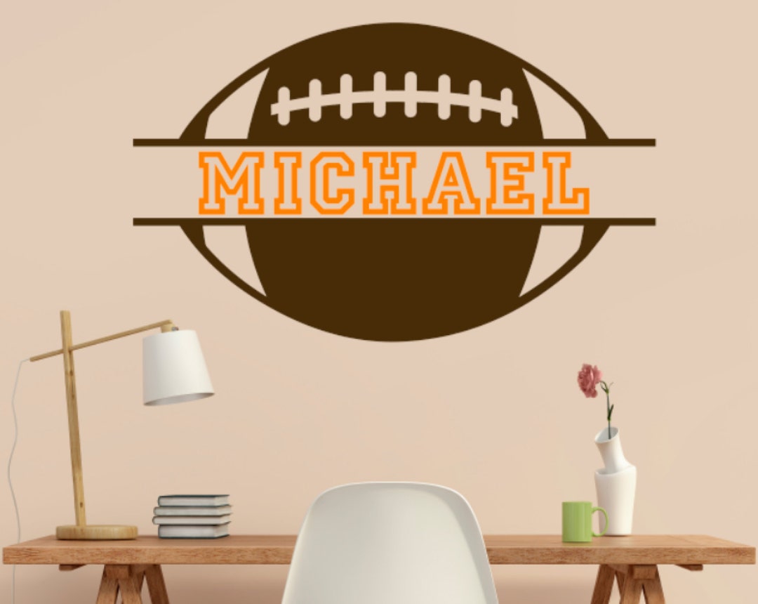 Football Split Name Decal Large 22x36 Football Theme Personalized ...