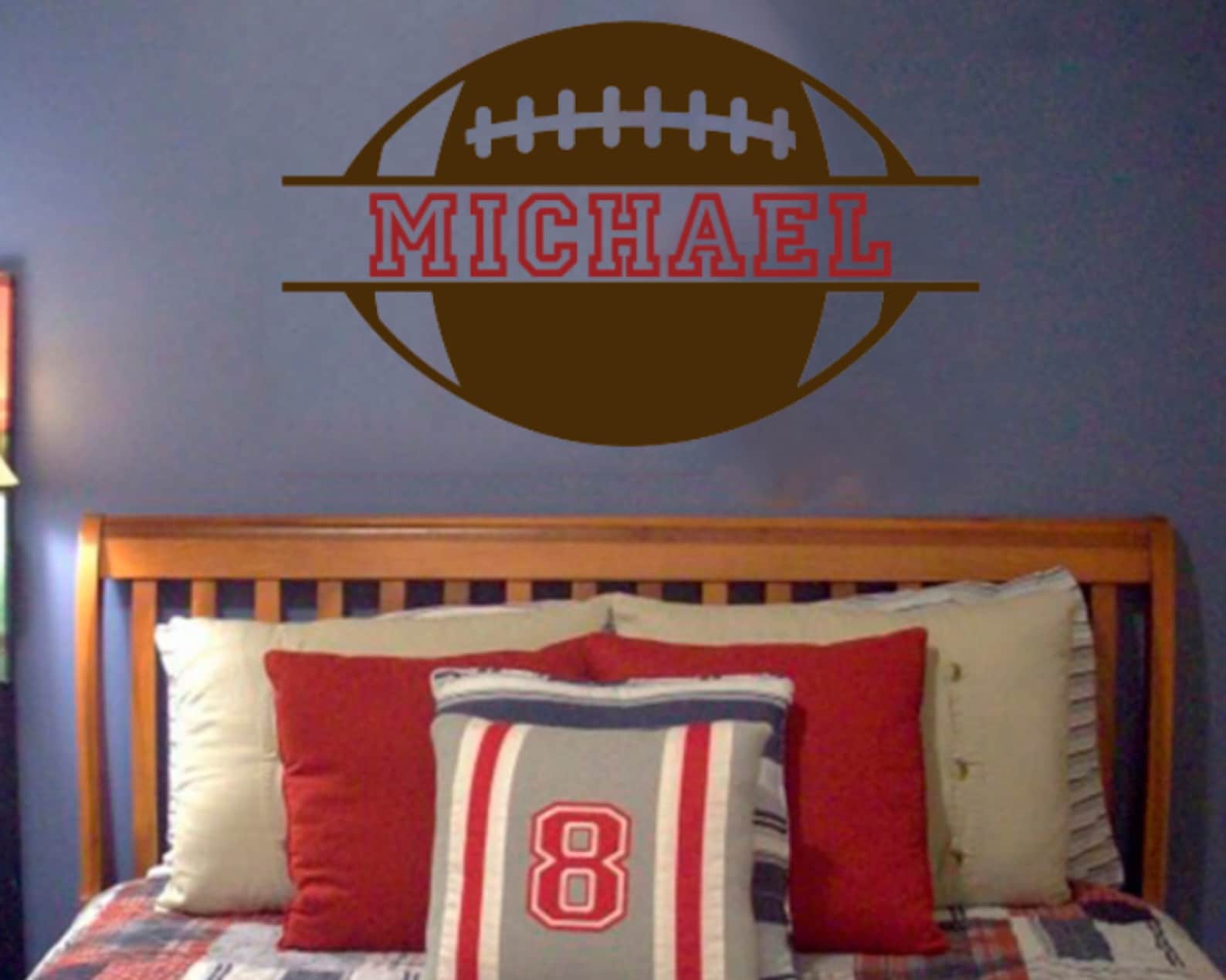 Football Split Name Decal Large 22x36 Football - Etsy