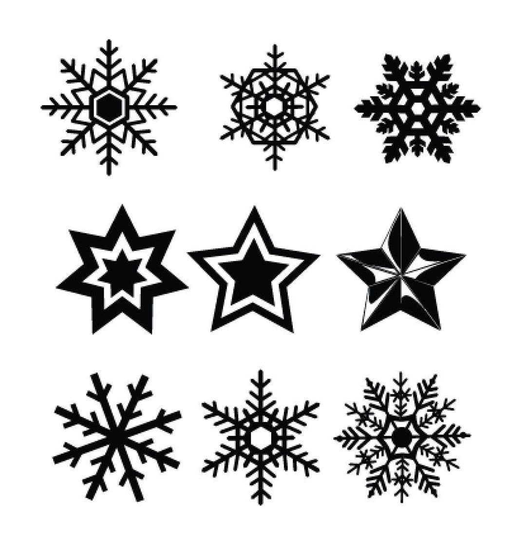 Snow Flake Set SVG Cut Files for Silhouette Studio Cricut Vector Svg ...