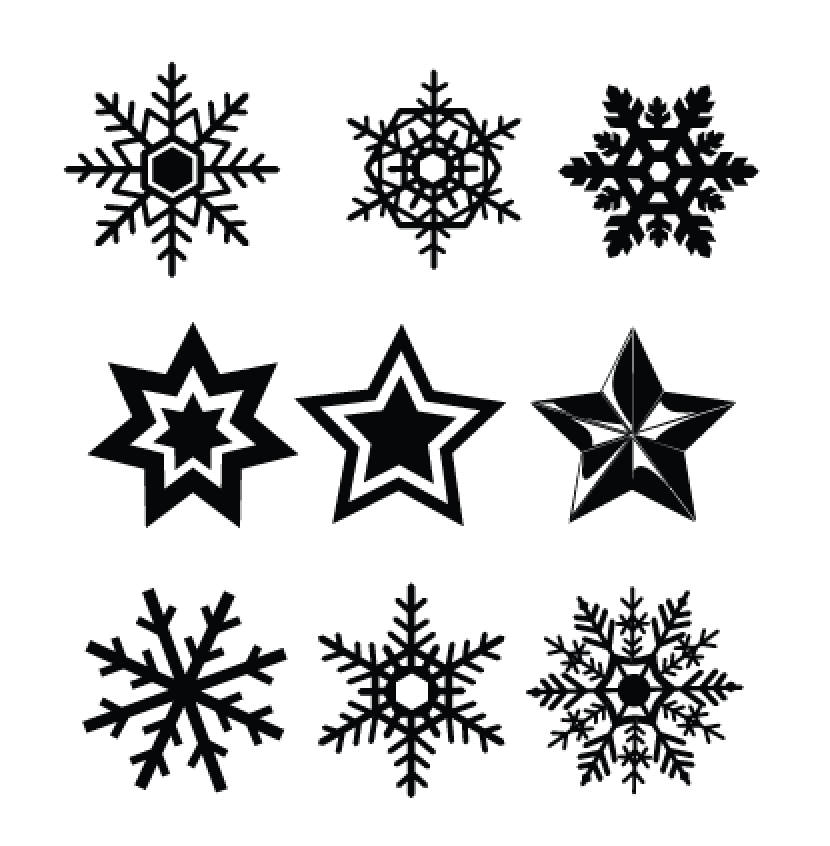 Snow Flake Set SVG Cut Files for Silhouette Studio Cricut | Etsy