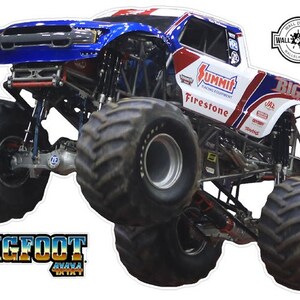 Bigfoot 4x4 Monster Truck Running Over Name Decal - BIGFOOT #21, Summit ...