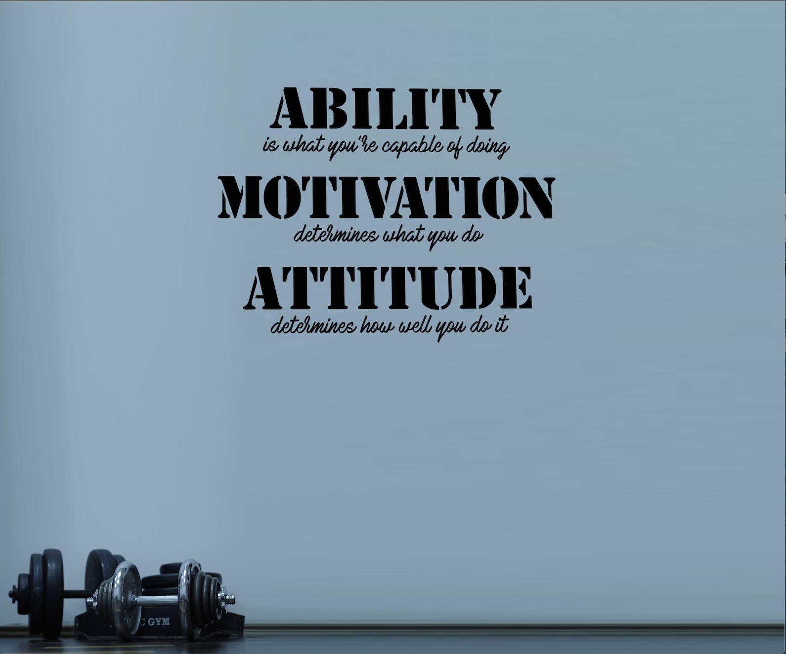 Ability Motivation Attitude Gym Wall Decal - Motivational Wall ...