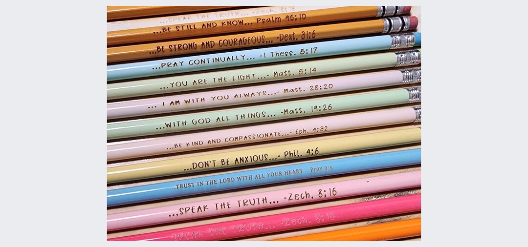 Scripture Pencils - Set of 10 - Back to School - School Supplies ...