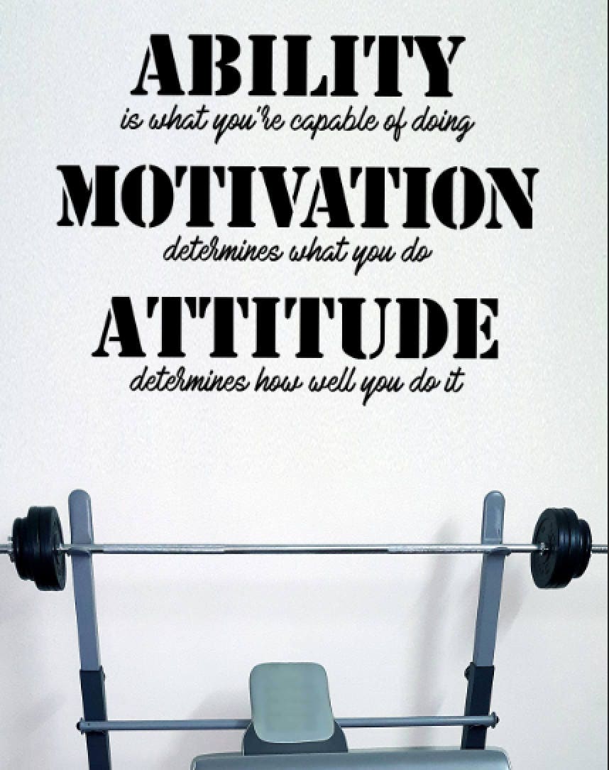Ability Motivation Attitude Gym Wall Decal Motivational Wall Etsy