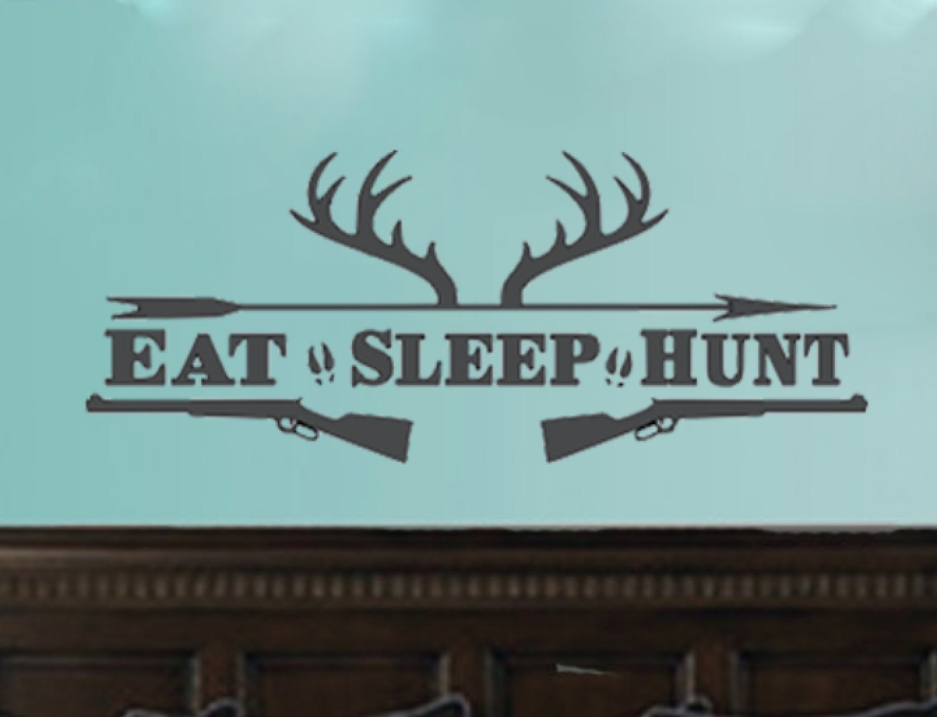 Eat Sleep Hunt Deer Antlers Arrow & Shotguns Removable Vinyl | Etsy