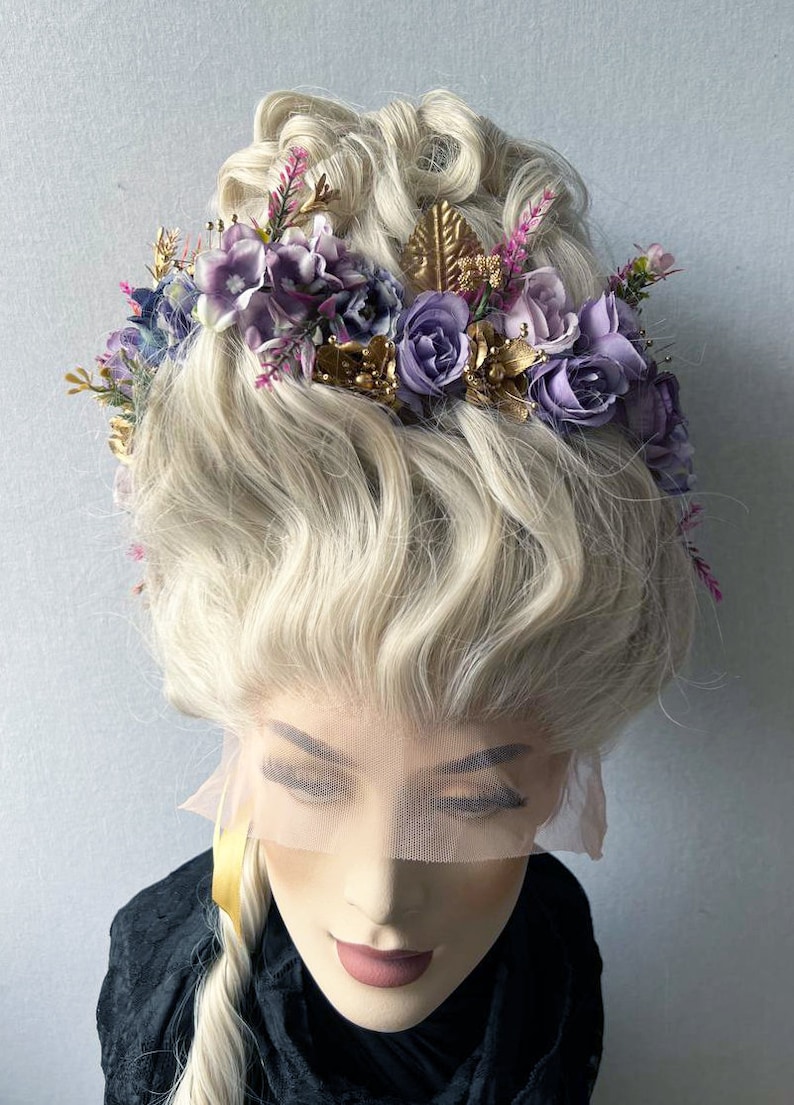 Marie Antoinette Whimsical Rococo Blond Wig With Flowers – Elegant ...