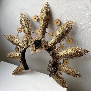 Akasha Cosplay Crown: Gothic Gold Halo Headpiece, Vampire Costume ...