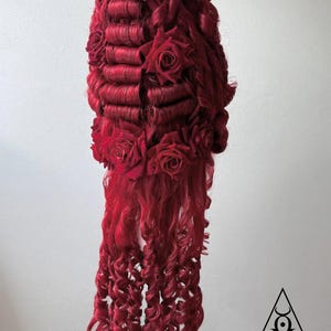 Red Rococo Wig With Roses Gothic Queen Marie Antoinette Hairpiece TO ...