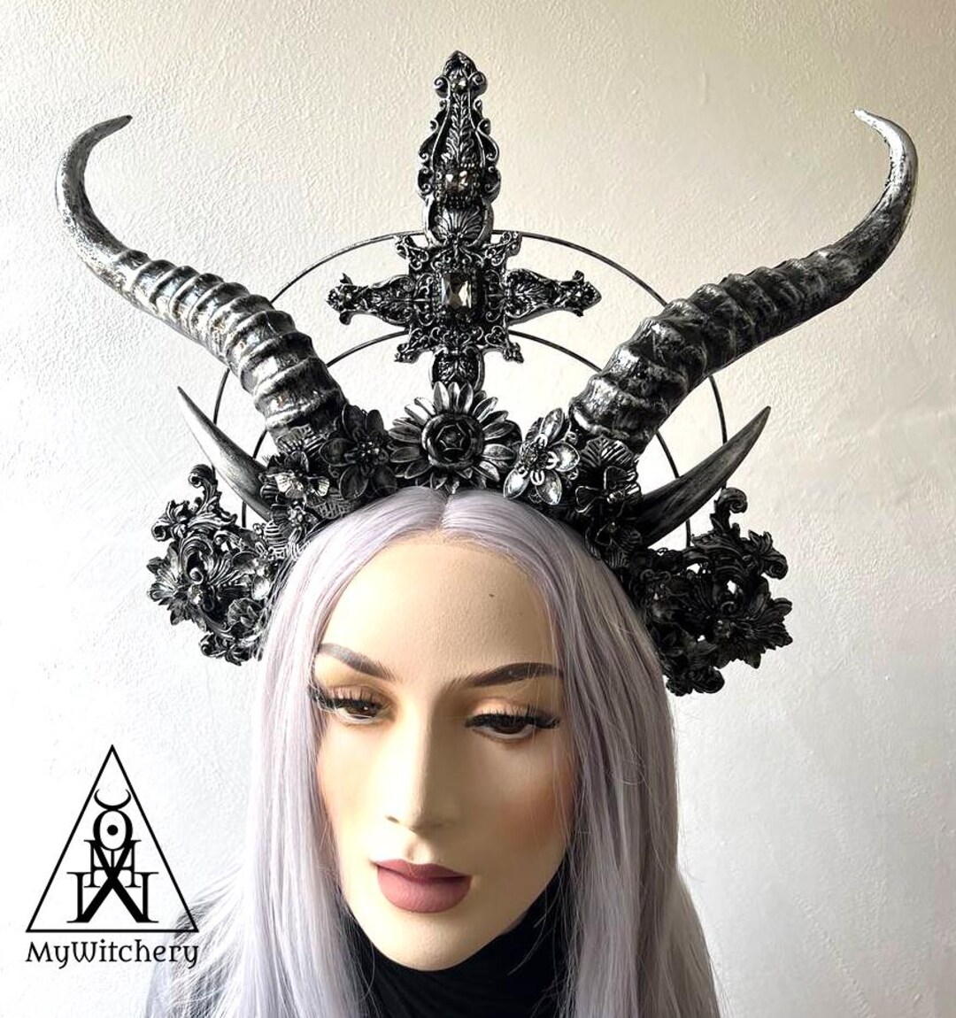 READY TO SHIP Halloween Costume Crown Devils Horned Headband - Etsy