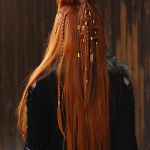 Braided Valkyrie Viking Wig With Metal Beads and Synthetic Dreadsto ...
