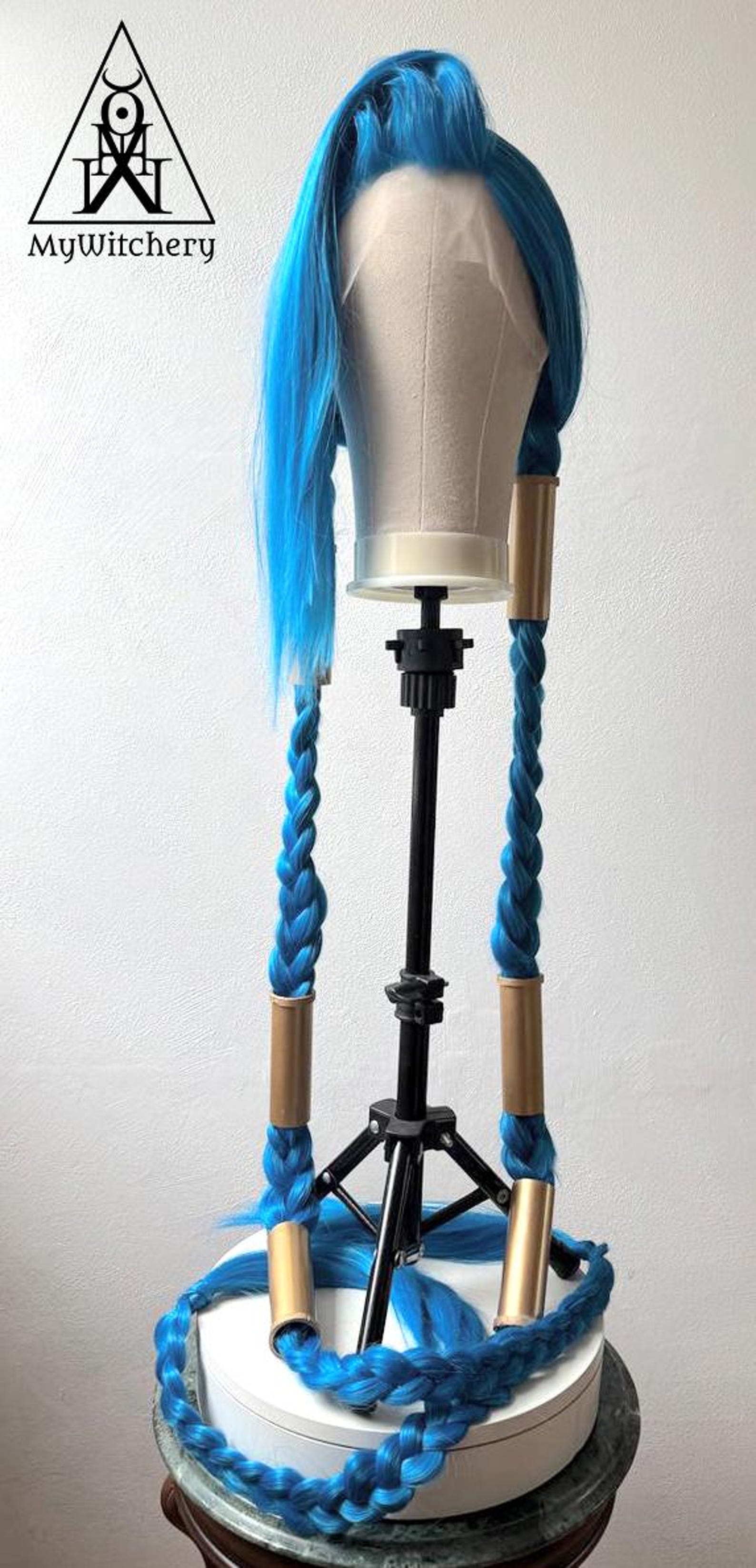 Long Blue Braided Cosplay Wig: Lace Front, Heat-resistant - Etsy