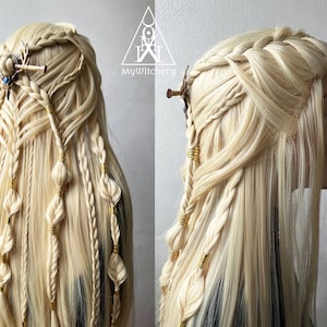 Elven Princess, Elf Wig, Extra Long Synthetic Wig With Hair Jewelry ...