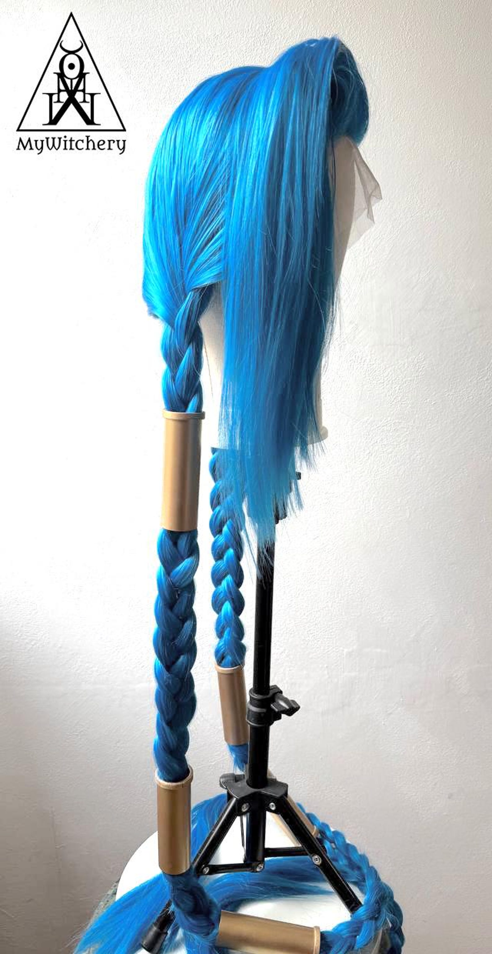 Long Blue Braided Cosplay Wig: Lace Front, Heat-resistant - Etsy