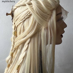 Elven Princess, Elf Wig, Extra Long Synthetic Wig With Hair Jewelry ...