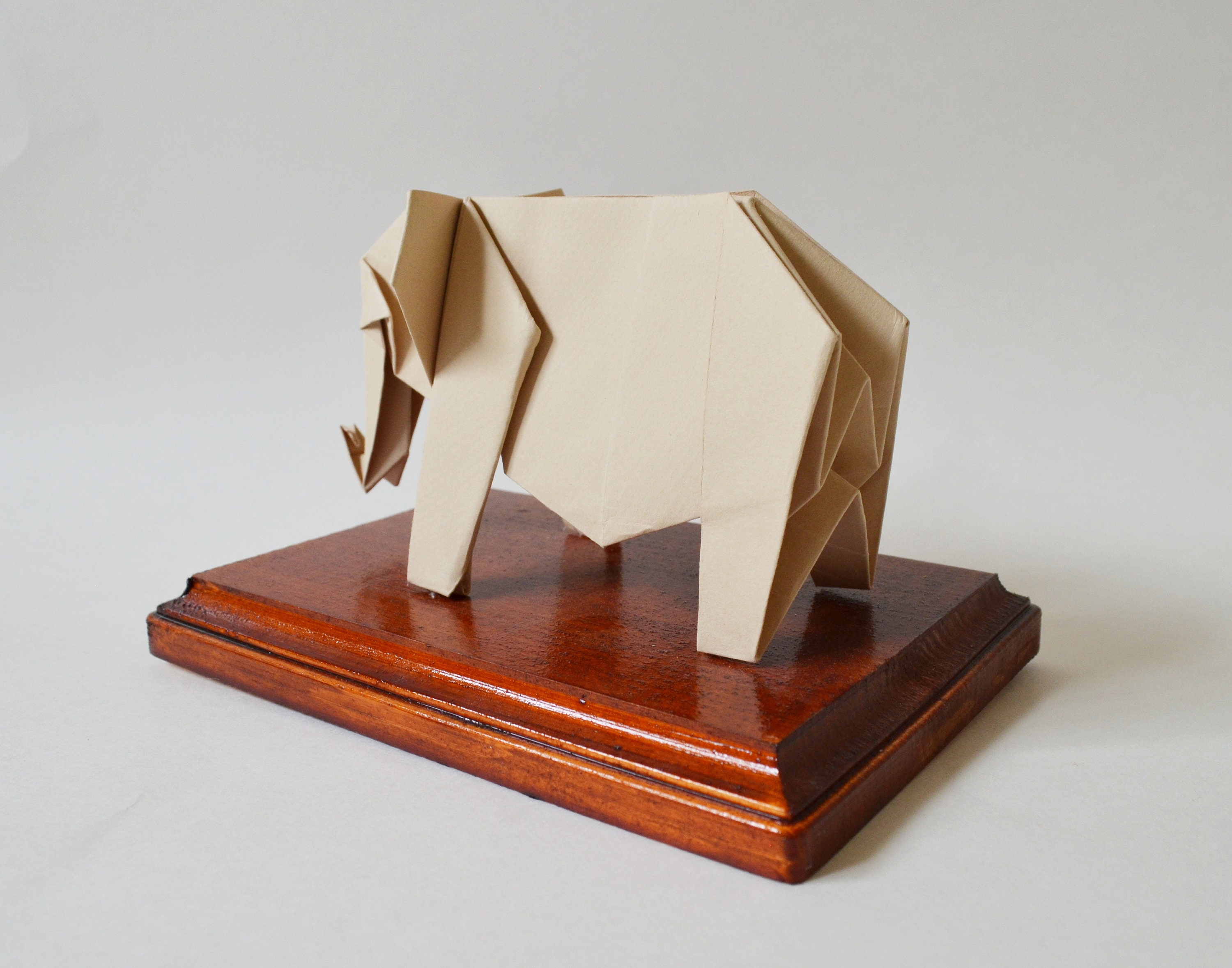 Sculpture Origami Elephant (tan Canson Paper), Anniversary Gift, Paper ...