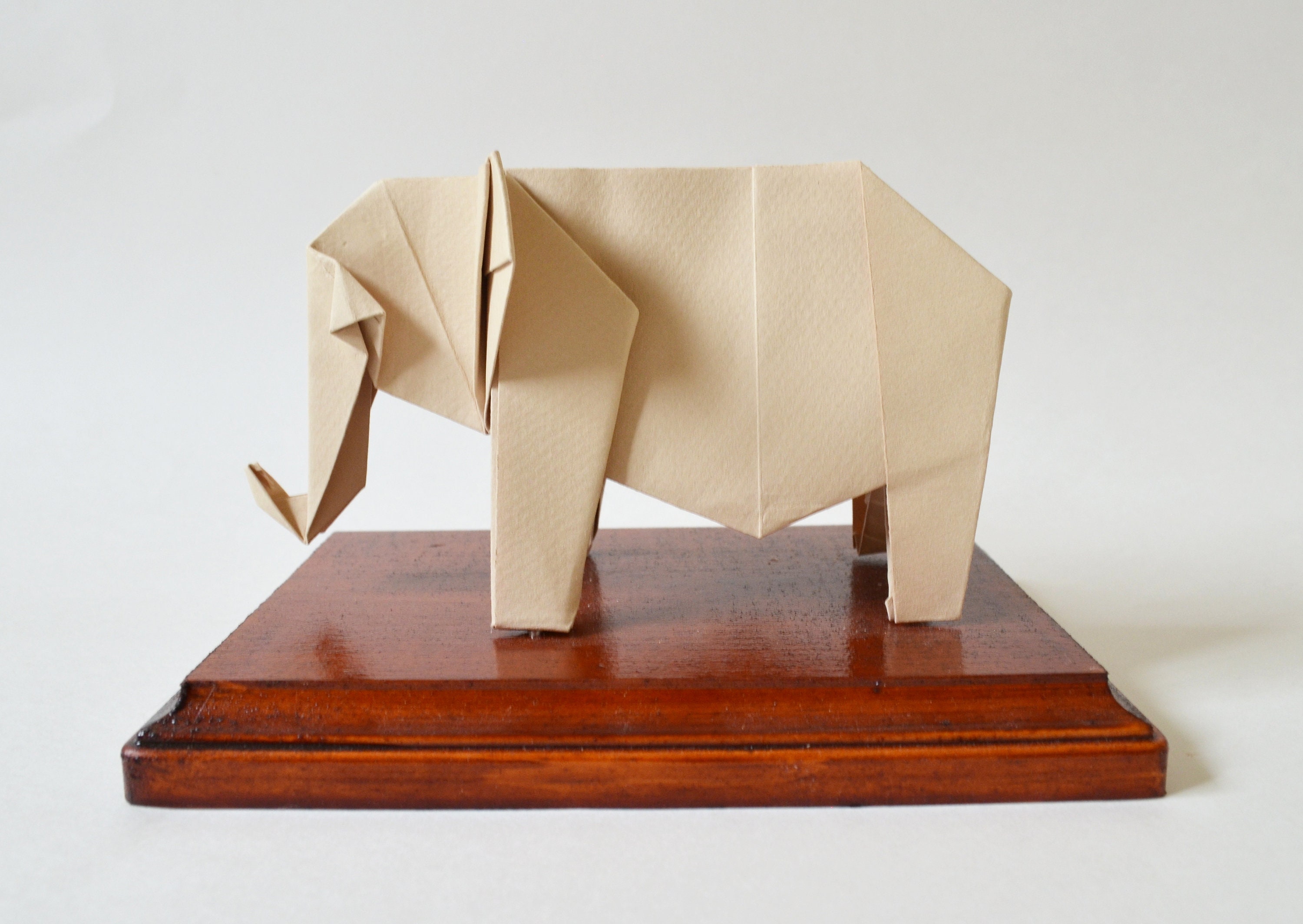 Sculpture Origami Elephant (tan Canson Paper), Anniversary Gift, Paper ...