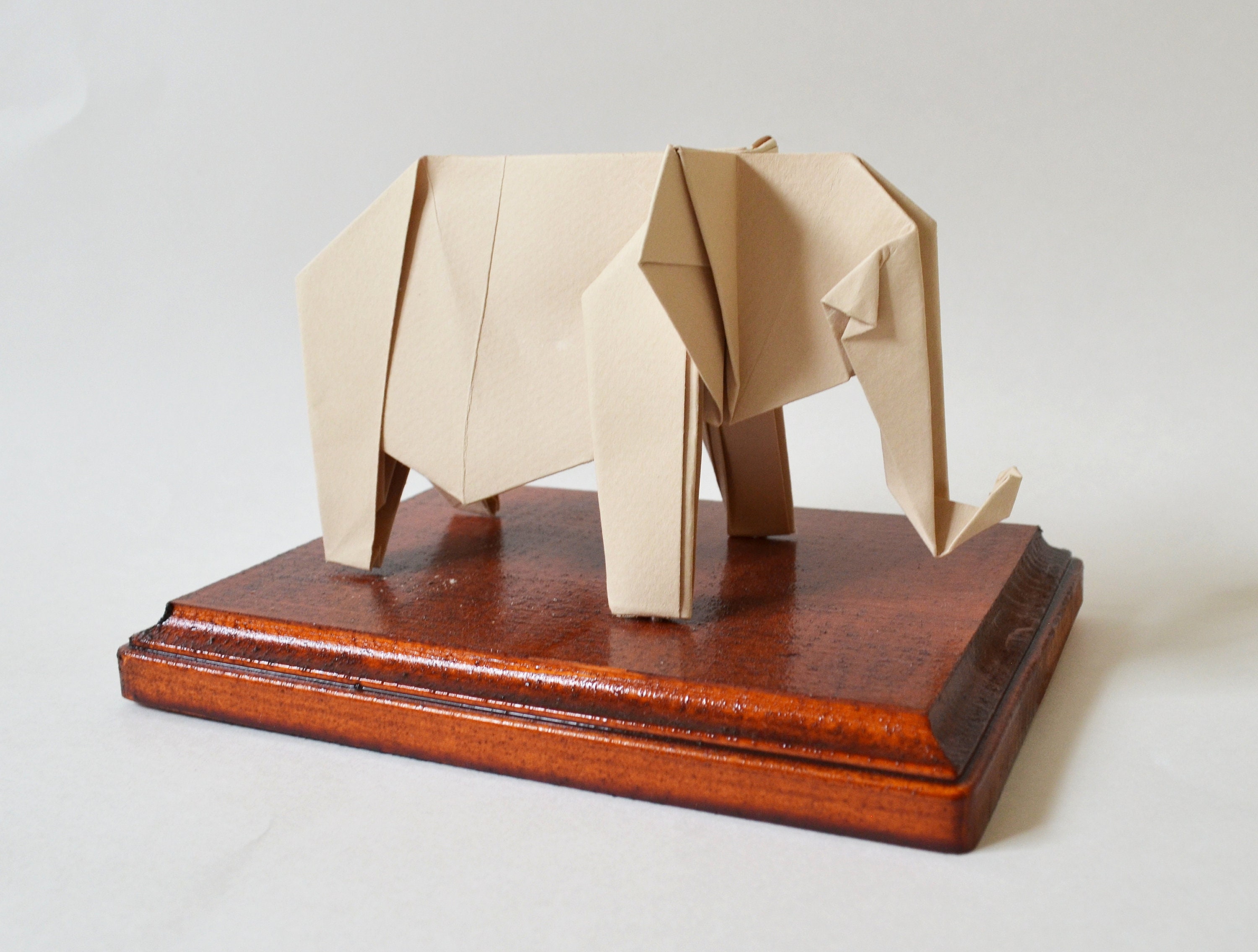 Sculpture Origami Elephant (tan Canson Paper), Anniversary Gift, Paper ...