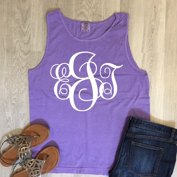 Monogrammed Tank Top - Etsy