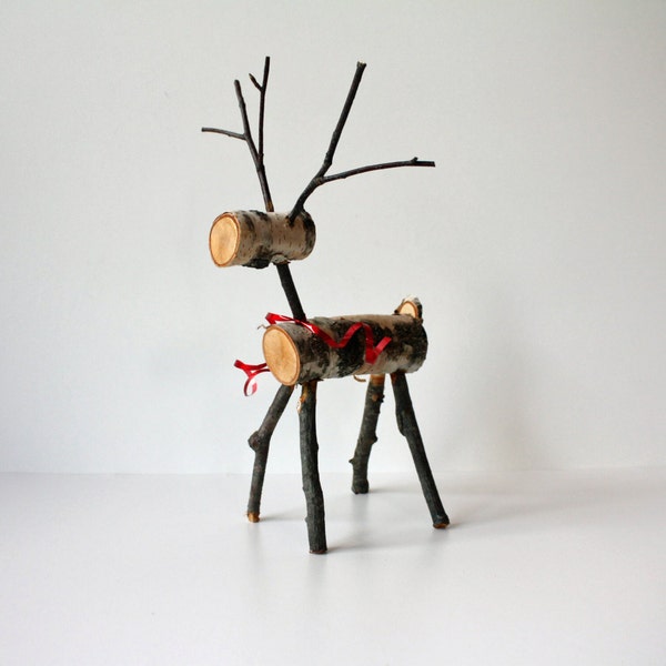 Log Reindeer - Etsy