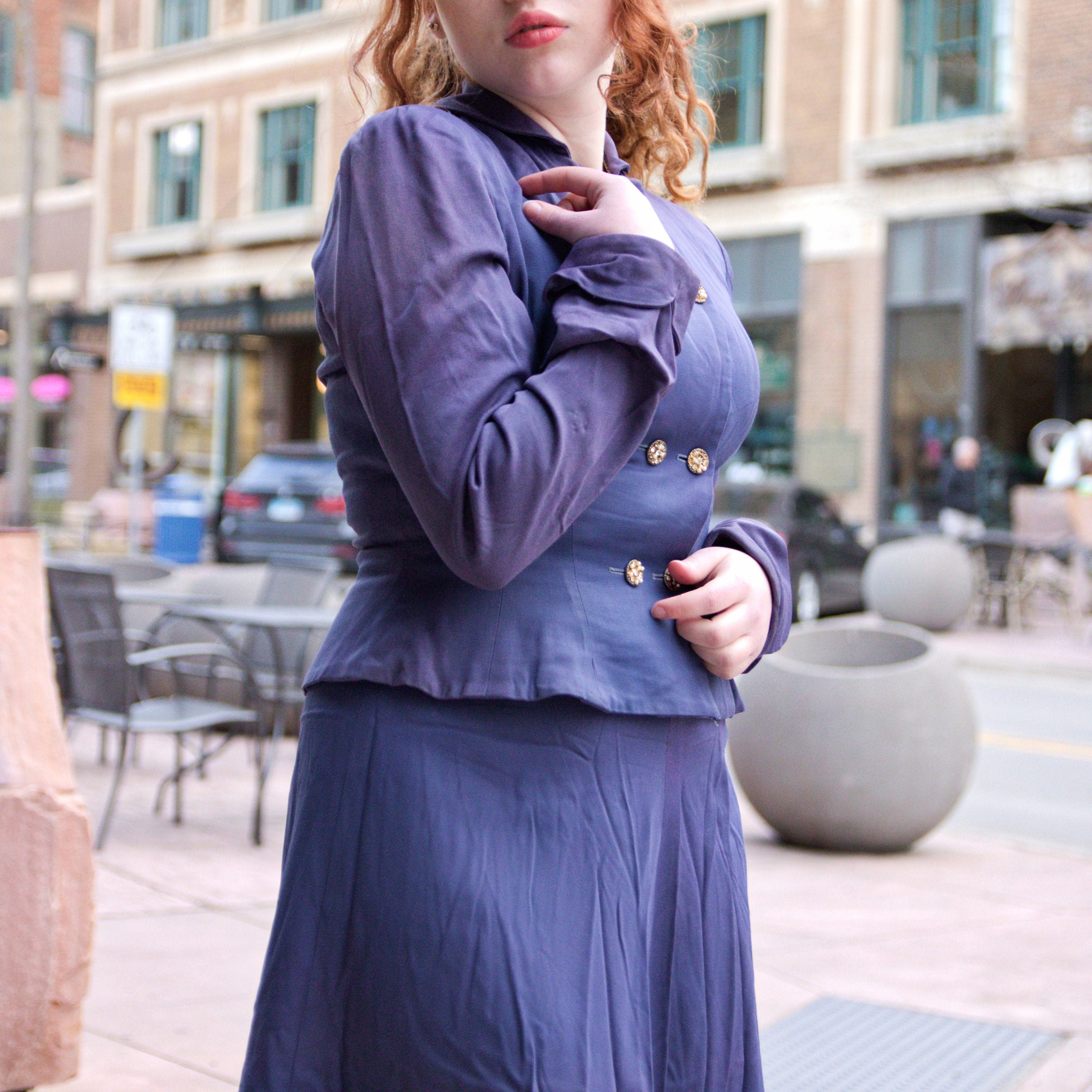 1940s Cartwright Original Jacket and Skirt Midcentury Indigo Travel ...