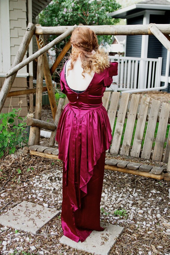 Ruby Red Silk Formal Gala/Red Carpet Dress w/ Unique … - Gem