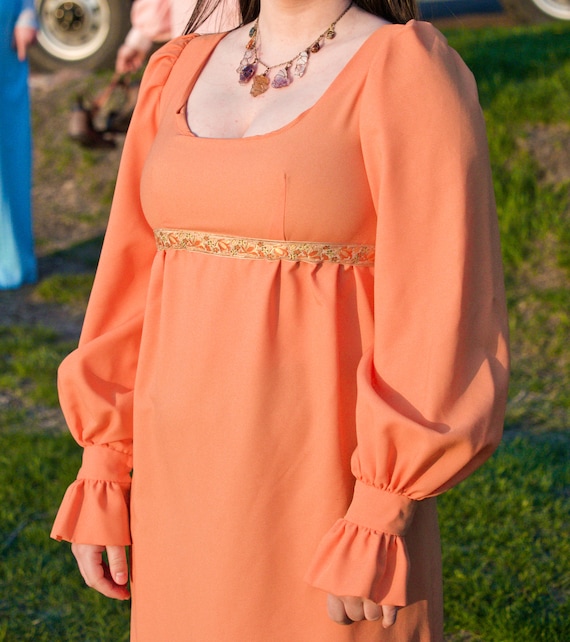 Orange Regency Style 1960s Maxi/Formal Dress - Gem