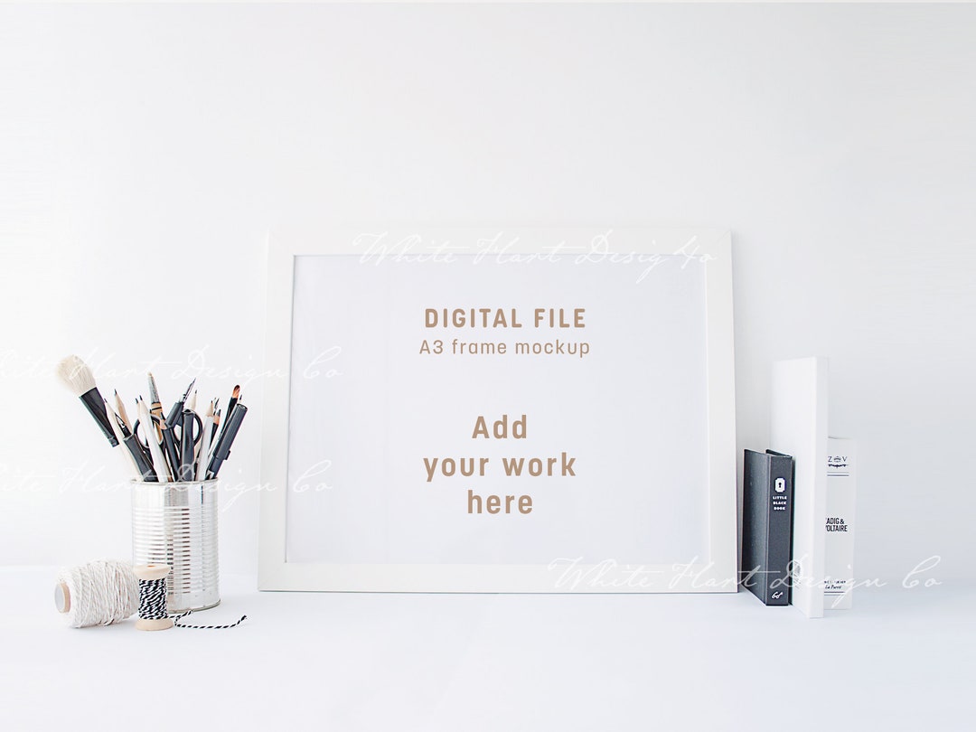 A3 Frame Mockup 30x40cm Landscape Orientation Psd Smart - Etsy