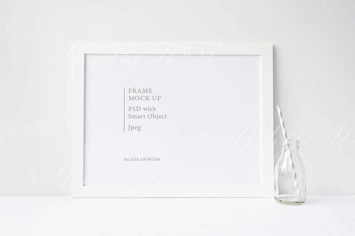 Frame mockup A4 frame 21x30cm PSD PNG JPG | Etsy