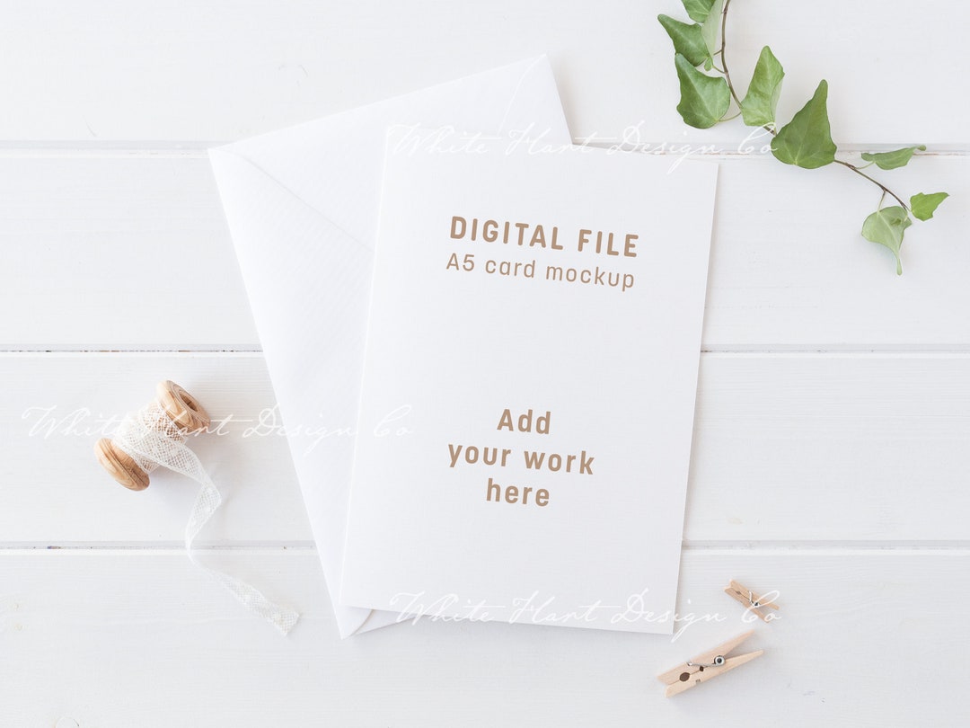 A5 Card Mockup - Psd Smart Object + Png + Jpeg - Showcase Your Work ...