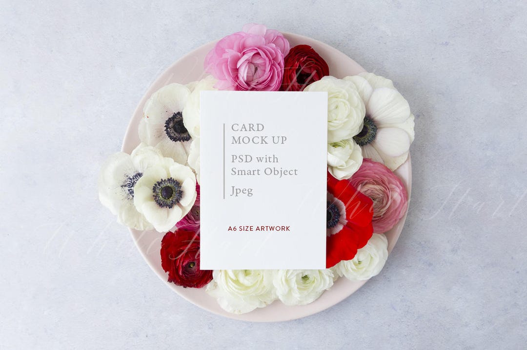 A6 Card Mockup Psd Smart Object Png Jpeg Digital File, Instant Download ...
