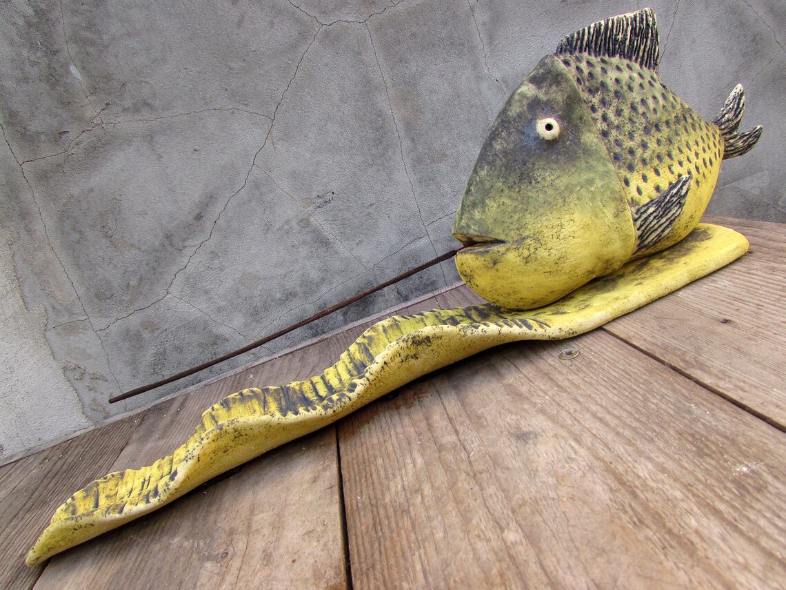 Ceramic Fish incense stick holder | Etsy