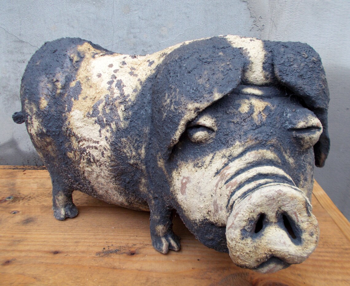 Ceramic Pig Sculpture - Etsy