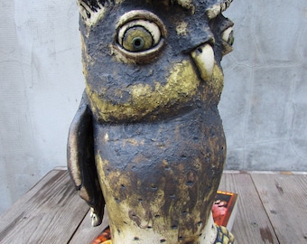 Ceramic Owl Sculpture - Etsy