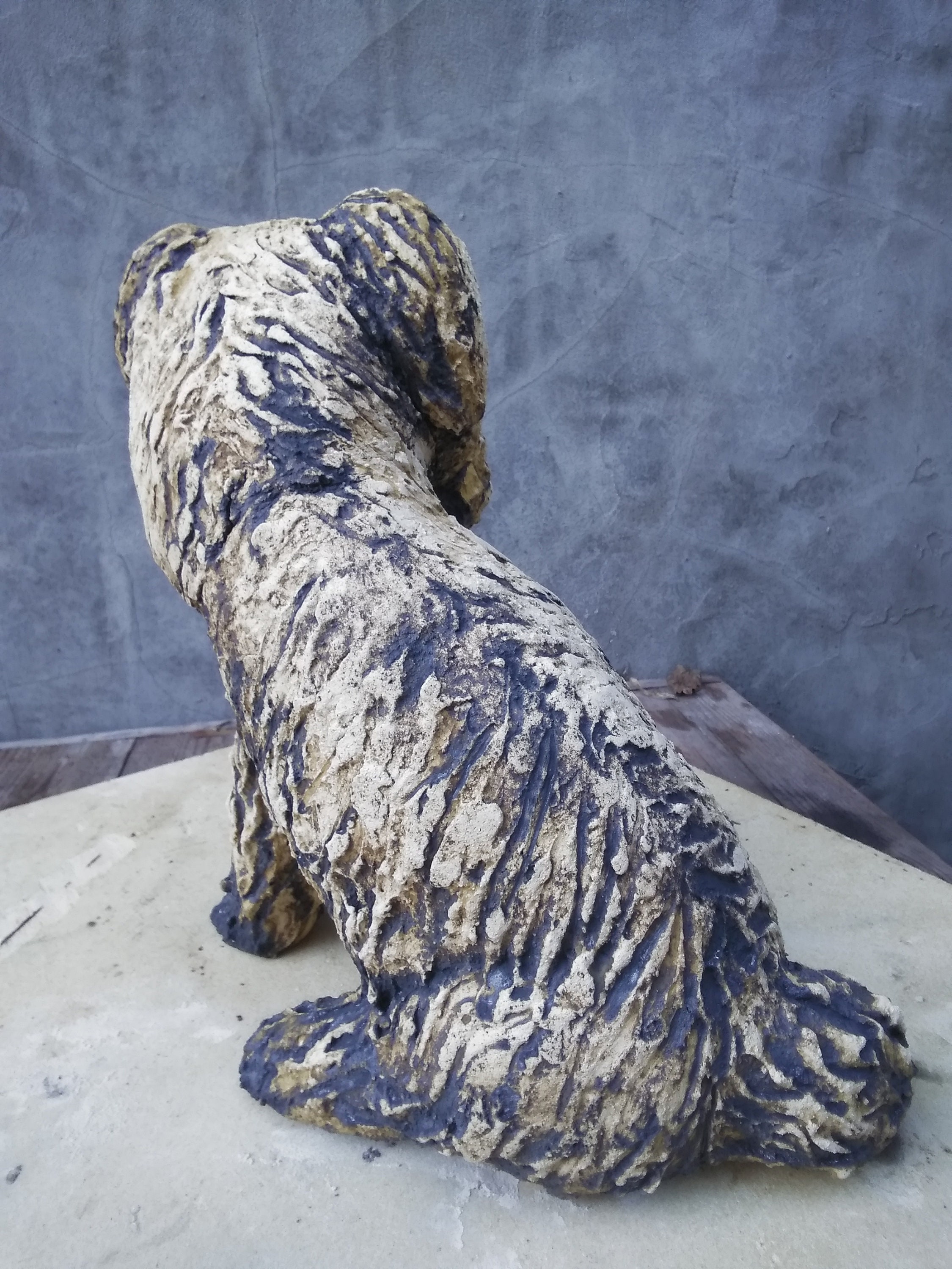 One-of-a-kind Fireclay Ceramic Dog Sculpture, Indoor/outdoor Decor ...