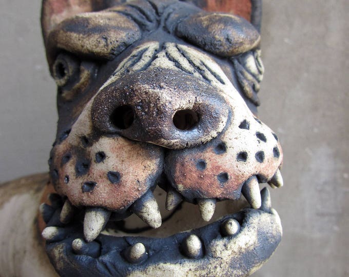 Small Ceramic Dog With a Leather Collar - Etsy