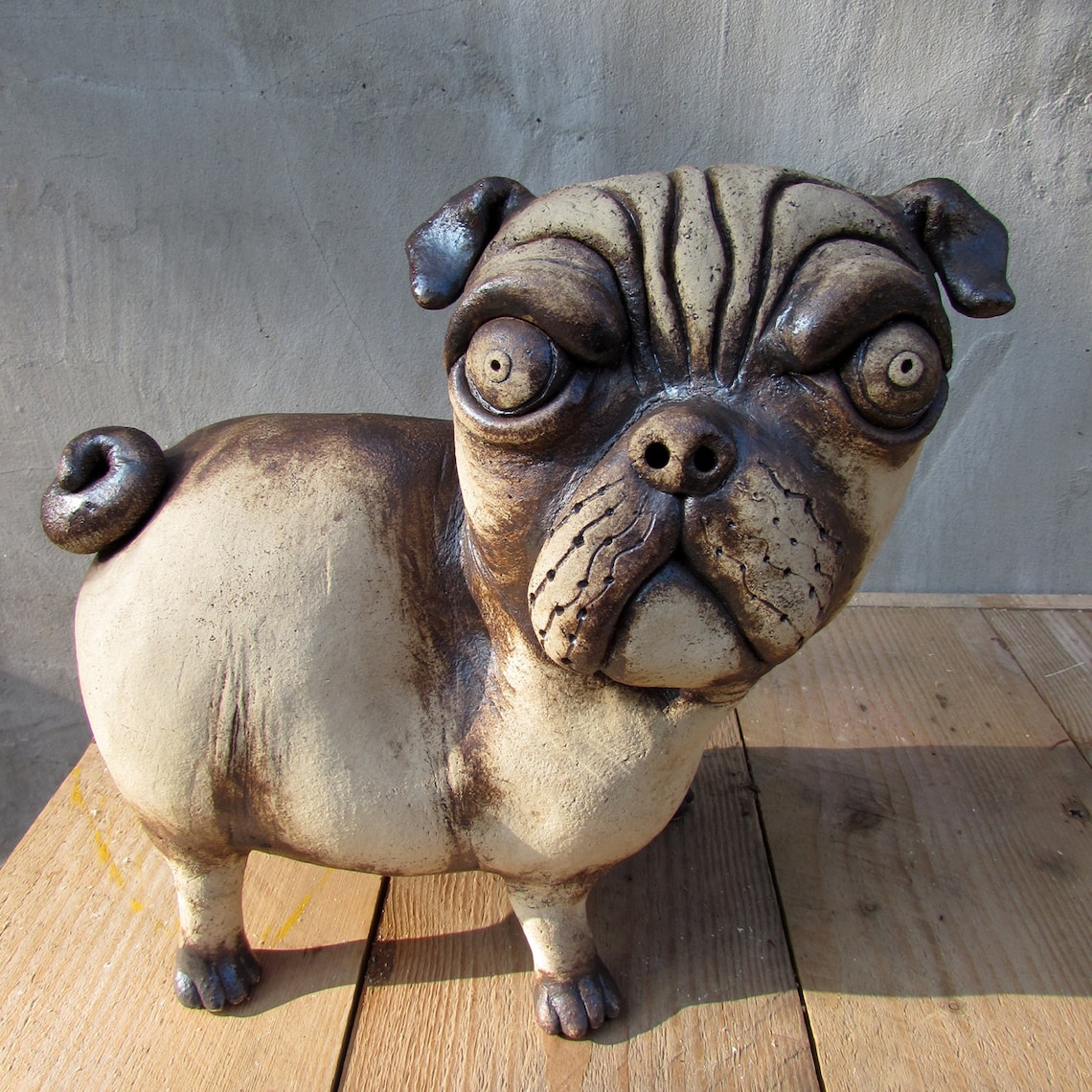Ceramic Pug - Etsy UK