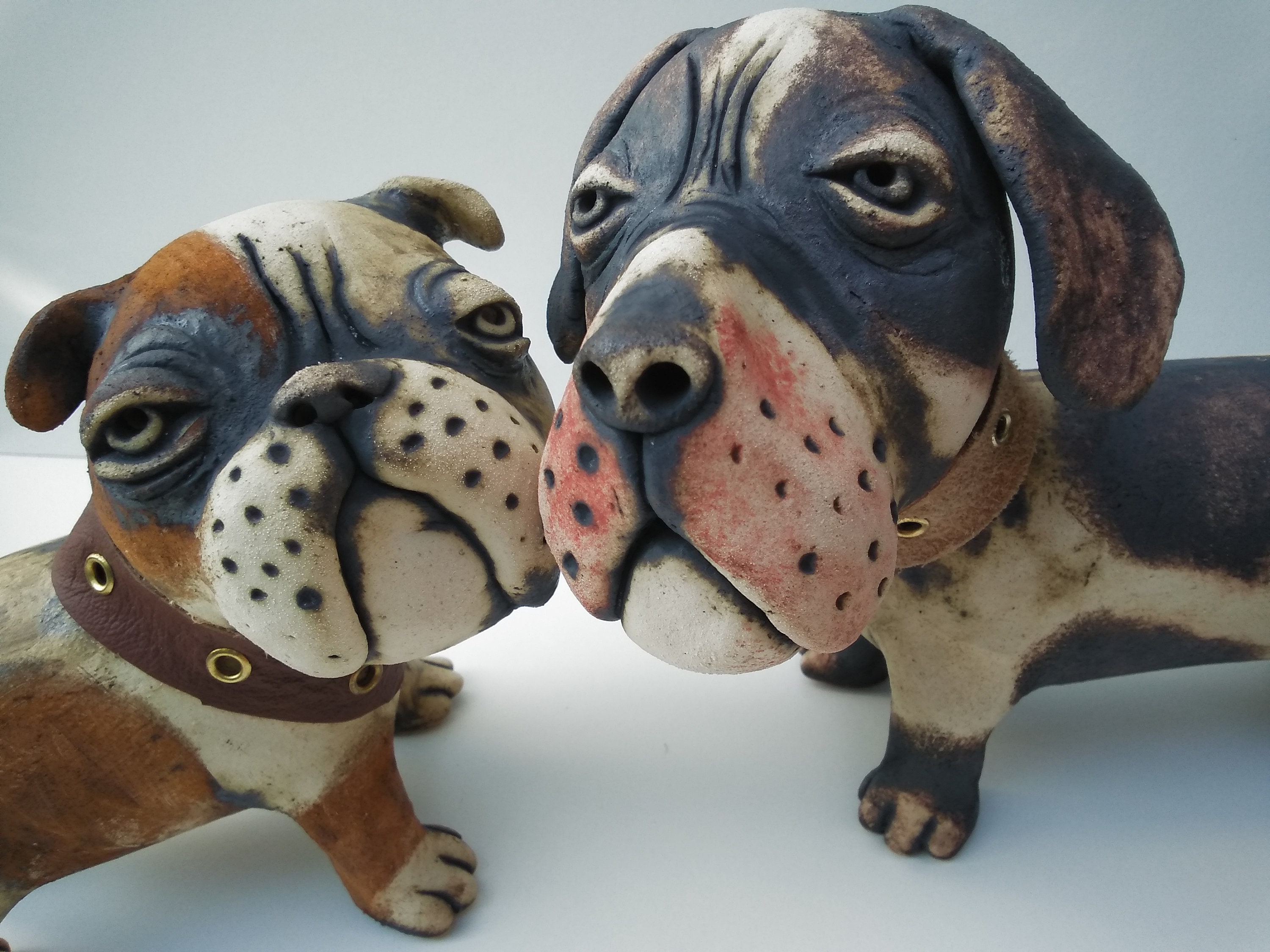 Small Ceramic Beagle With a Leather Collar - Etsy