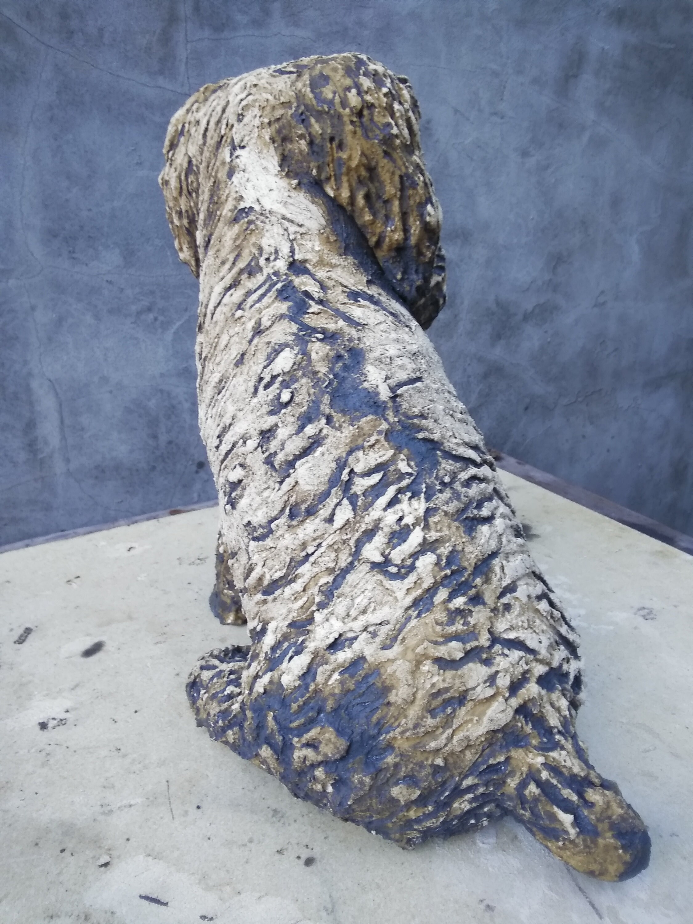 One-of-a-kind Fireclay Ceramic Dog Sculpture, Indoor/outdoor Decor ...