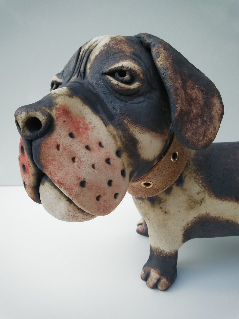 Small Ceramic Beagle With a Leather Collar - Etsy