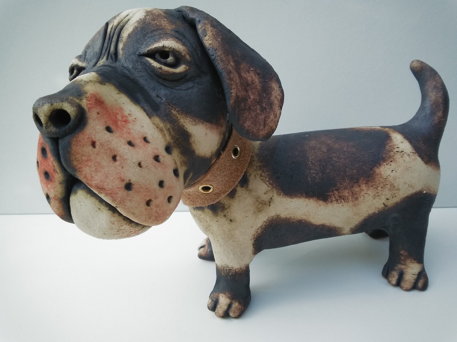 Small Ceramic Beagle With a Leather Collar - Etsy