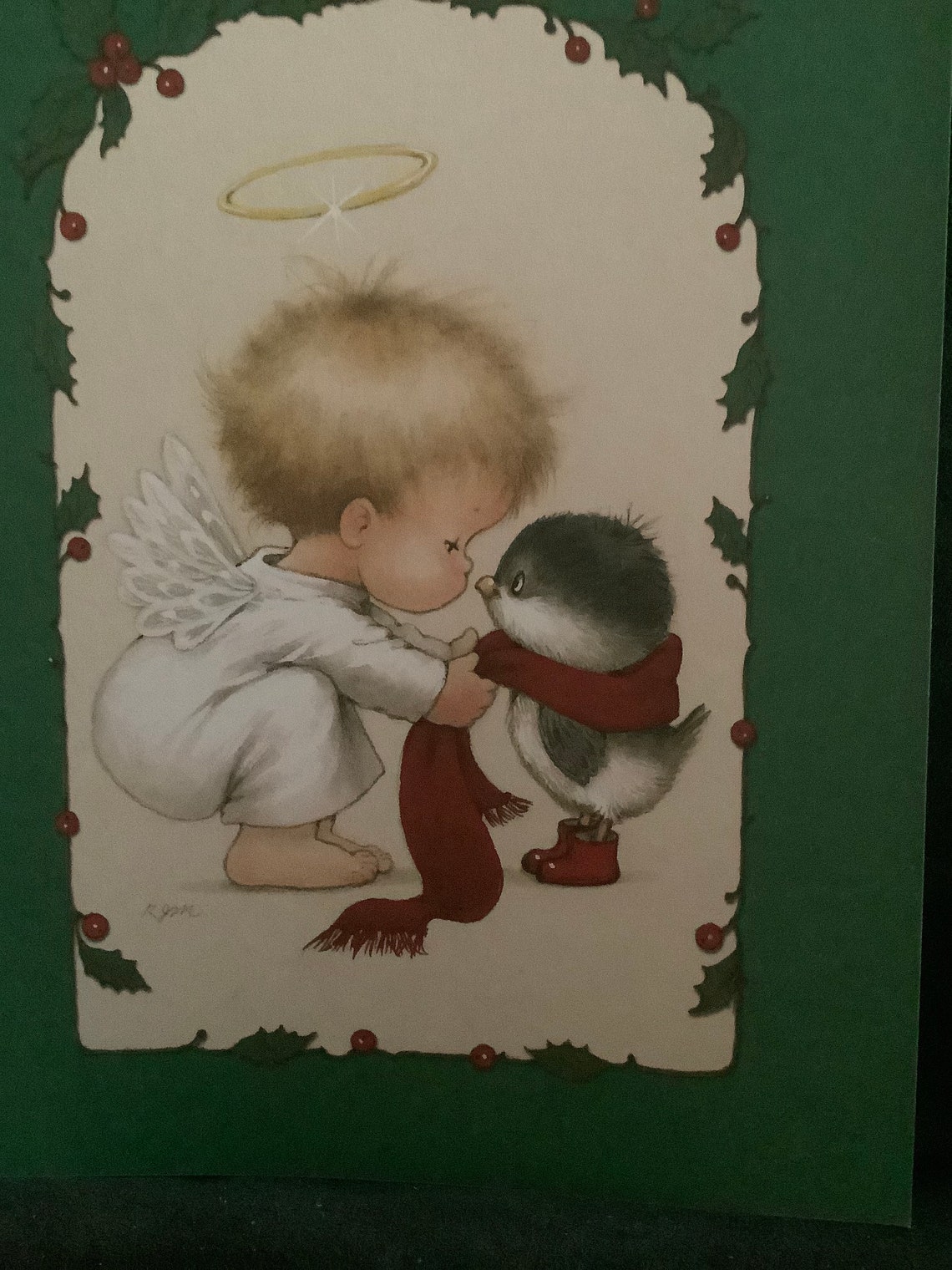 Vintage Christmas Card Angel Dressing Bird Ruth Morehead Unusedenv - Etsy