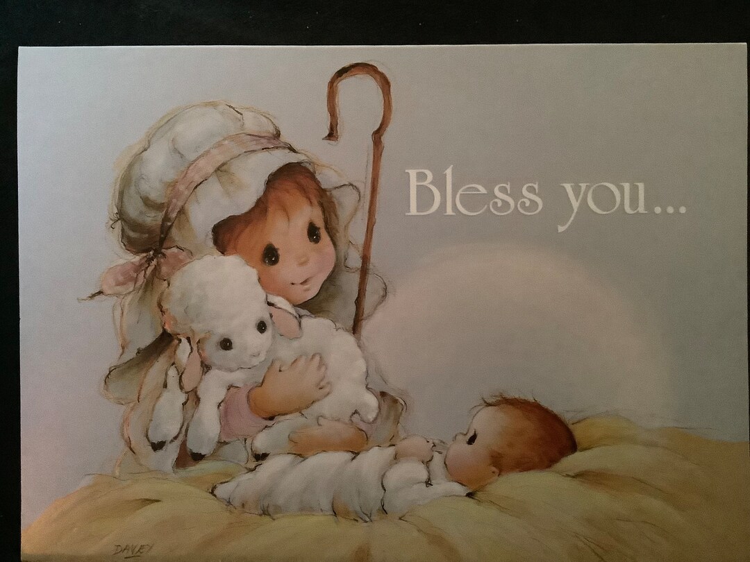 Vintage Christmas Card "bless You" Unused+env - Etsy