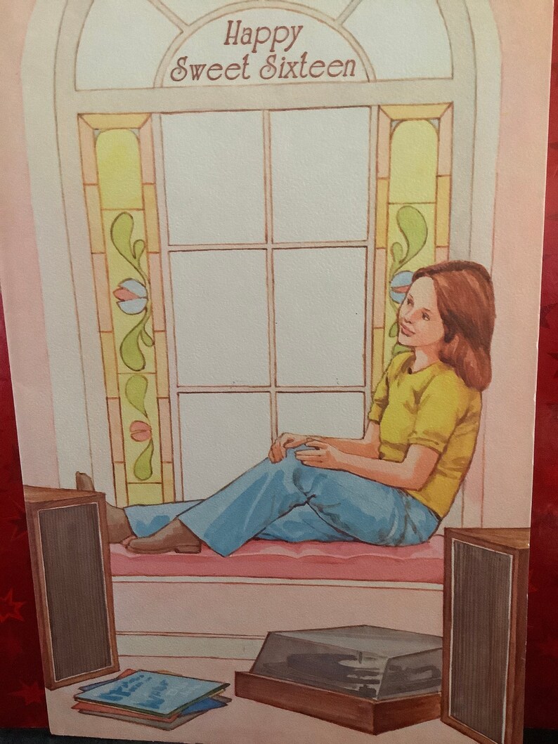 Vintage Sweet Sixteen Birthday Card Unusedenv | Etsy