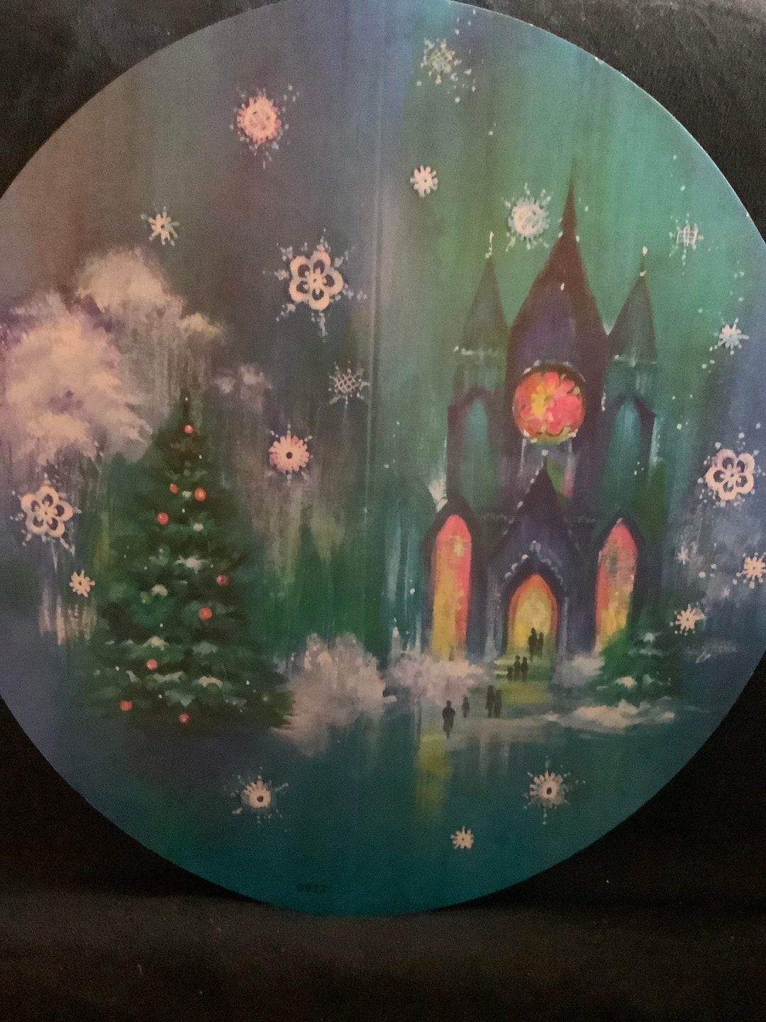 Vintage Round Christmas Card Attending Church Unusedenv - Etsy
