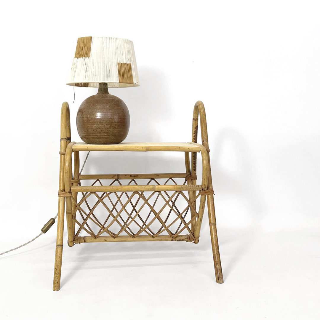 French Rattan Bedside Table From the 1960’s-1970’s. - Etsy