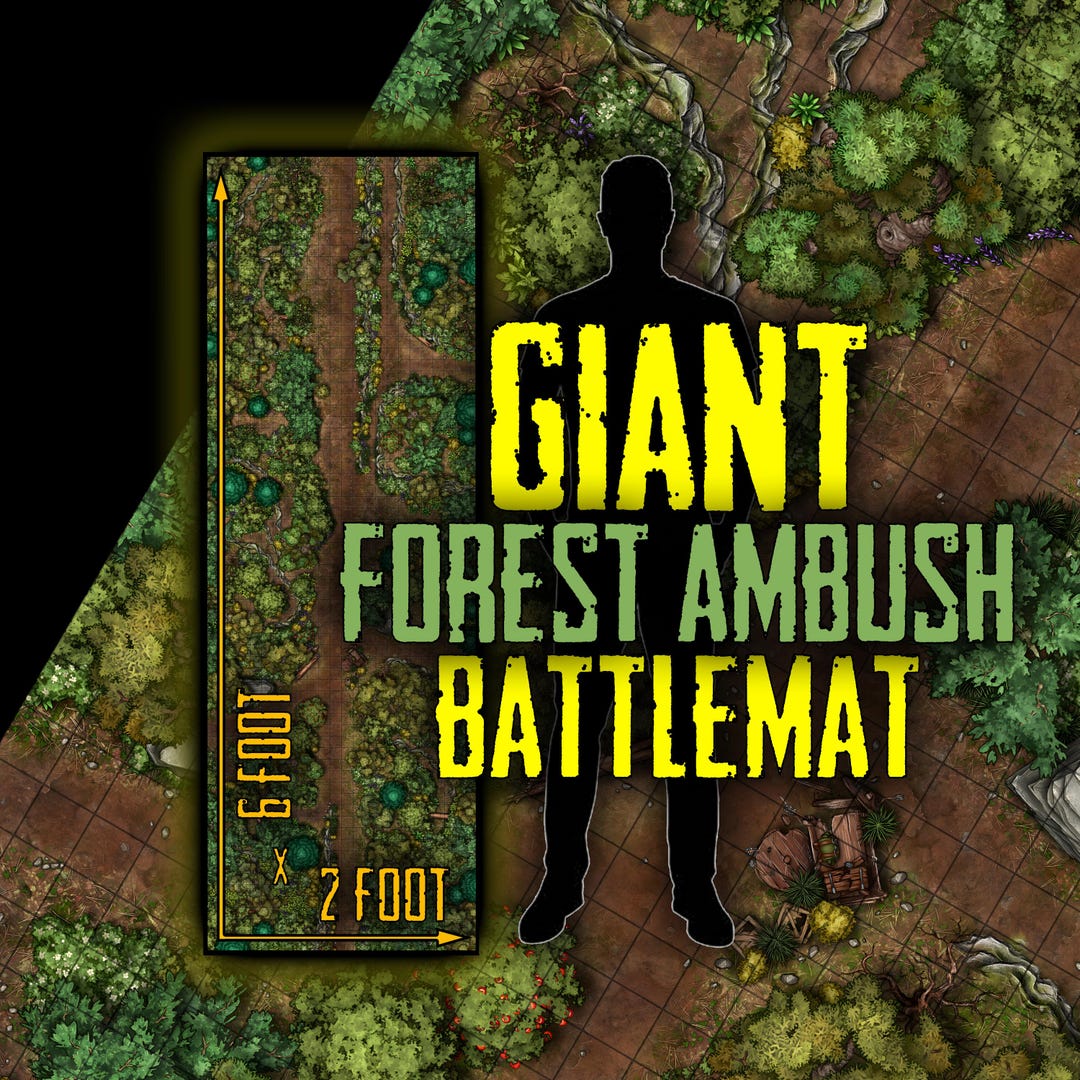 D&D Battle Mat | Forest Ambush Map | Large High-resolution 16K ...