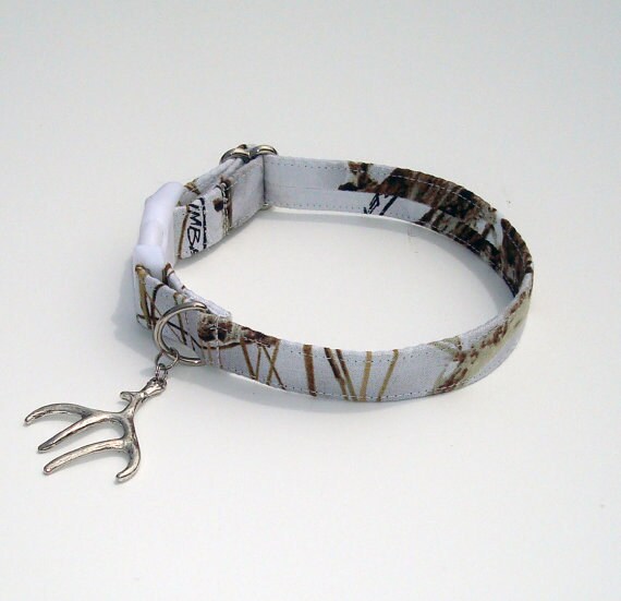 True Timber Snow Camo Collar With Silver Antler Charm | Etsy