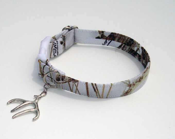 True Timber Snow Camo Collar With Silver Antler Charm - Etsy