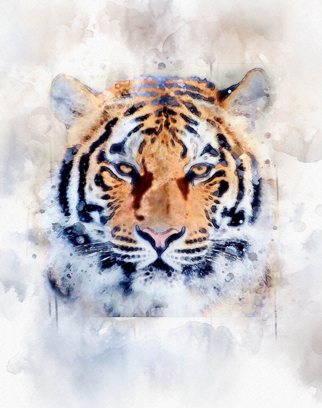 Tiger Watercolor Tiger Painting Tiger Poster Digital - Etsy